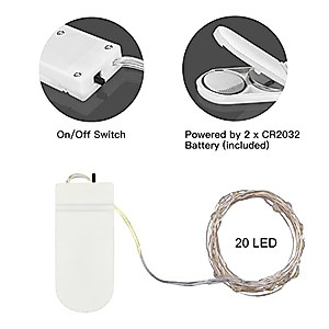LEDIKON 24 Pack Led Fairy Lights Battery Operated,3.3ft 20 LED Silver Wire Warm White Firefly Lights,Waterproof Mini Led String Lights for Wedding Party Mason Jars Centerpieces Table Decor