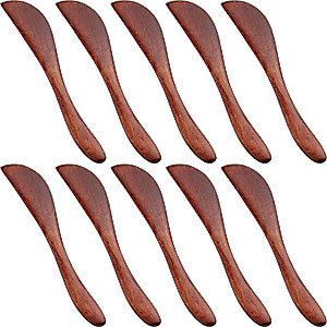 CHWAIKA Butter Knife Spreader Wooden Butter Spreader Knife Set of 10 Butter Knife for Peanut Jam Cheese (BK-01)