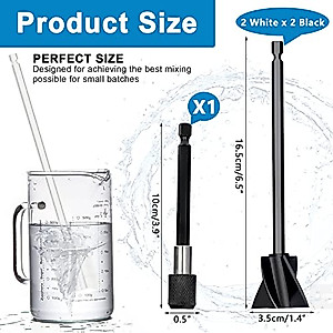 Resin Mixer Paddles Epoxy Mixer Attachment for Drill, 4pcs Paint Mixer Drill with 1pcs Drill Extender, Mixer Paddles for Mixing Silicone Epoxy Resin