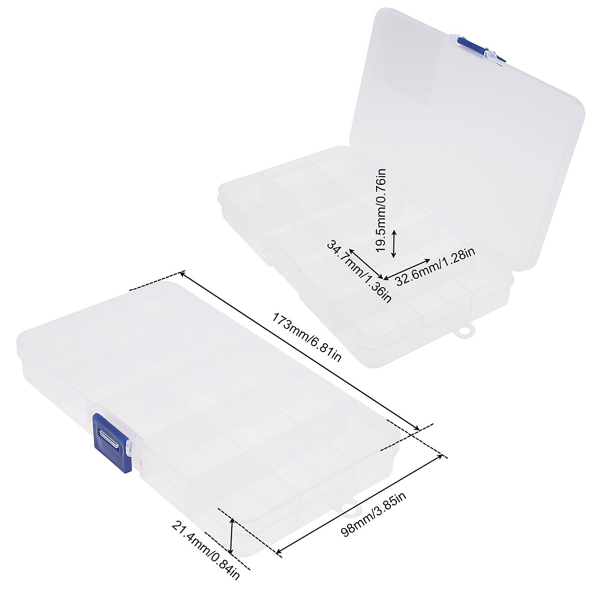 OriGlam 17cm x 8cm Clear Visible Plastic Box, Storage Box Case Container Organizer (17cm x 8cm)