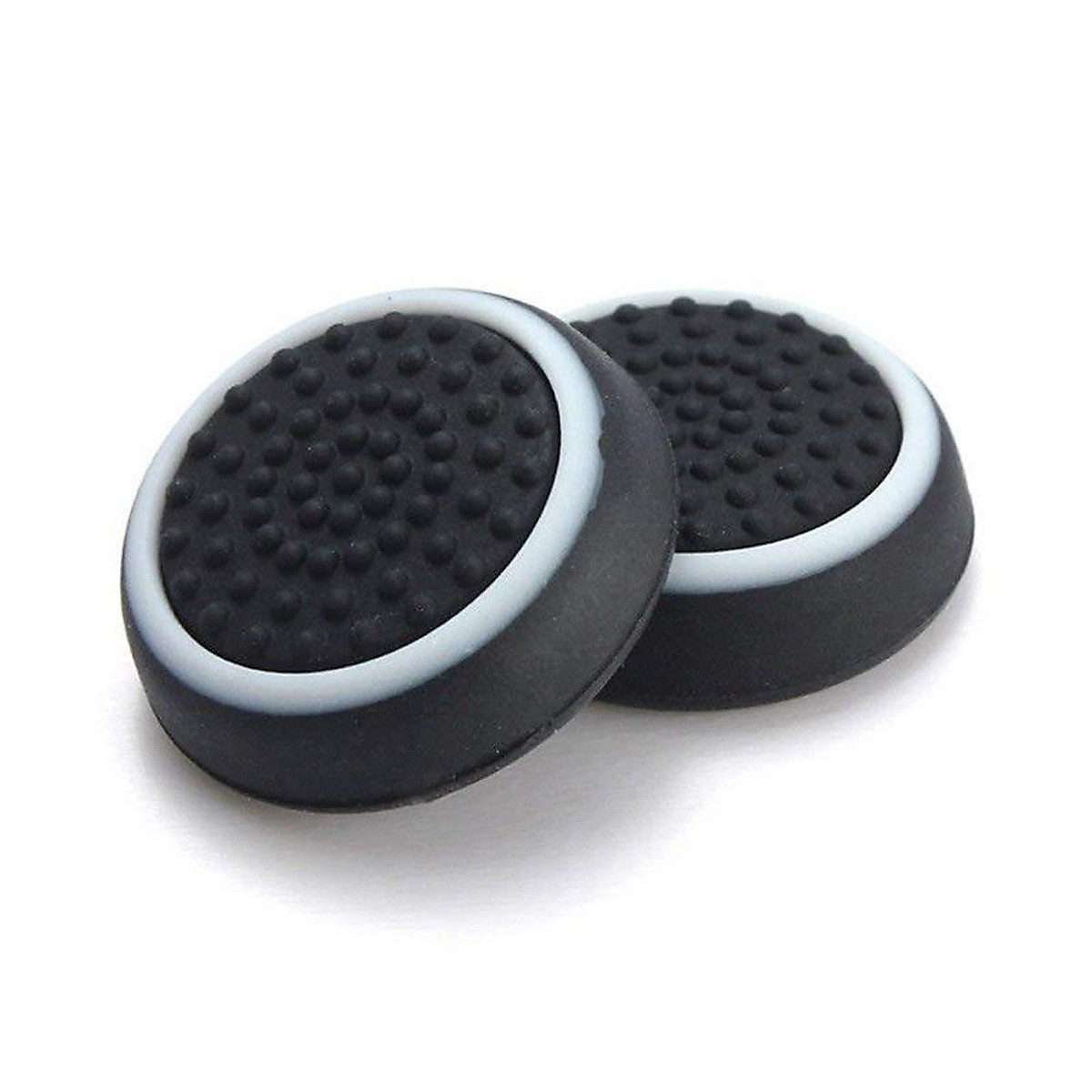 Silicone Thumb Stick Joystick Cap Analog Grip Thumbsticks Cap Cover Case for Nintendo Switch NS Joy-Con Controller (Black-White)