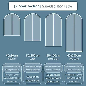 Black Garment Bags Clothes Dust Cover Storage Bag(Set Of 5) for Storage and Travel, Suit Bags for Closet Storage with Clear Window Suit Protector Garment Bag（24*48in）