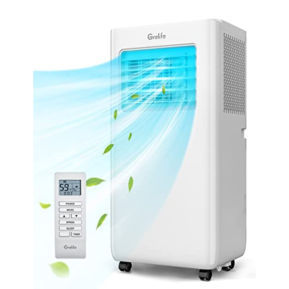 Portable Air Conditioners,Grelife 8000BTU 4-in-1 AC Unit with Fan,Heat&Dehumidifier,Powerful Cooling up to 350 sq.ft,Portable AC with Smart/Sleep Mode,LED Display,Remote Control,48dB Quiet,24H Timer