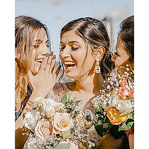 Bachelorette Earrings for Bride - With Delicate Beaded & Champagne Dangle Drop Earring For Woman Bachelorette Party Accessories Bridal Shower Gift for Bride to Be