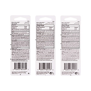 Revlon Lip Balm, Kiss Tinted Lip Balm, Face Makeup with Lasting Hydration, SPF 20, Infused with Natural Fruit Oils, 3 Piece Set, Juicy peach, Berry Burst & Coconut, 0.09 Oz