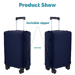 Kajaia 3 Pcs Luggage Cover Suitcase Protector Travel Suitcase Cover Anti Scratch Luggage Protector Washable Fits 18-28 Inch Luggage (Navy Blue)