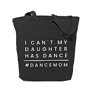 GXVUIS Dance Mom Canvas Tote Bag for Women Minimalism Letters Graphic Reusable Grocery Shoulder Shopping Bags Funny Gifts Black