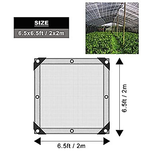 EVETTO 70% Sunblock Shade Cloth Net Black UV Resistant, Garden Shade Mesh Tarp for Plant Cover, Greenhouse, Barn. Top Shade Cloth Quality Panel for Flowers, Plants, Patio Lawn (6.5×6.5ft(2×2m))