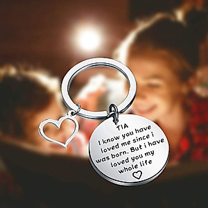 Tia Keychain Auntie Gift Tia Birthday Gift Tia Gifts from Niece Nephew Gift for Tia (Tia i know)