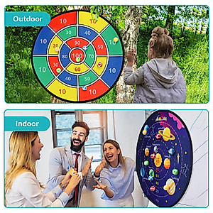 BooTaa 2 Pack 29" Large Dart Board Game Set with 20 Sticky Balls, Indoor/Sport Outdoor Fun Party Play Games, Boys Girls Toys, Birthday Toy Gifts for 3 4 5 6 7 8 9 10 11 12 Year Old Boys Girls Kids
