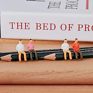 Gejoy 100 Pieces People Figurines 1:75 Scale Model Trains Architectural Plastic People Figures Tiny People Sitting and Standing for Miniature Scenes