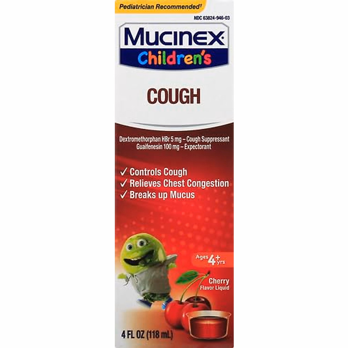 Mucinex Children's Cough Relief Liquid, Cherry, 4oz