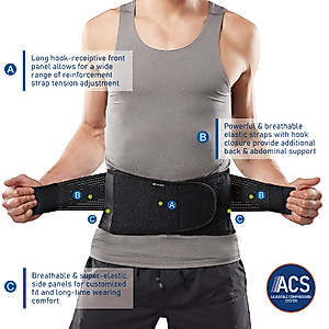Comforband Copper-infused Back Support Brace for Men and Women- Lightweight & Breathable Back Support Belt for Mild to Moderate Lower Back Pain, Muscle Spasm, Strains, Arthritis, Sciatica, Injury Recovery, Rehabilitation (S/M)