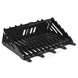 Titan Attachments 60in Skeleton Rock Bucket with Bolt-On Teeth, Skid Steer Quick Tach, Reinforced Side Cutters