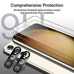 JETech Screen Protector for Samsung Galaxy S23 5G 6.1-Inch with Camera Lens Protector, Tempered Glass Film, Fingerprint ID Compatible, HD Clear, 2-Pack Each