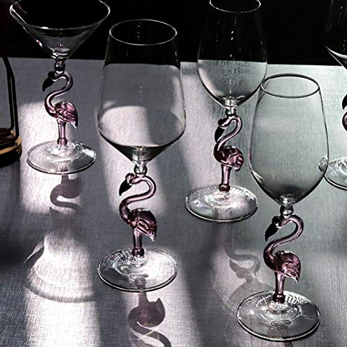 Creative Pink Flamingo Cocktail Martini Goblet Glass Cool Tableware Unique Bar Wine Set (2, 330ml wine glass)