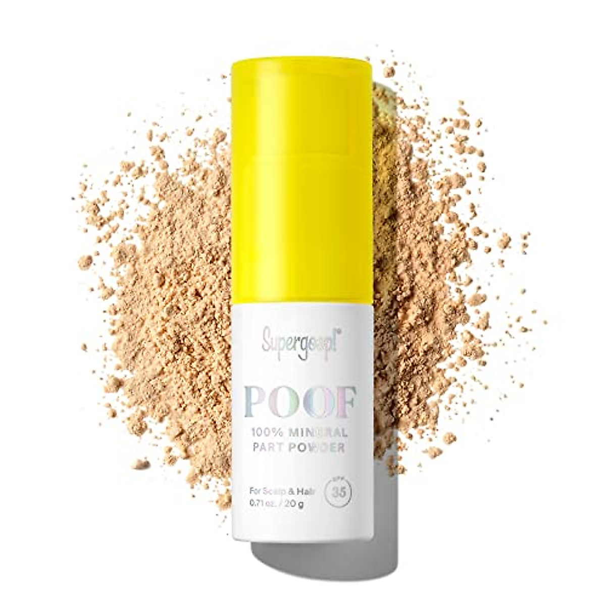 Supergoop! Poof 100% Mineral Part Powder, 0.71 oz - SPF 35 PA+++ Scalp Sunscreen with Broad Spectrum UV Protection - Reef-Friendly, Cruelty-Free Formula with Vitamin C - Easy to Apply, Non Greasy