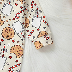 Infant Newborn Baby Girls Floral Sleep Gown Headband Sleepwear Romper Sleeping Bags Outfits (0-3 Months,Candy Cane&Cookie)