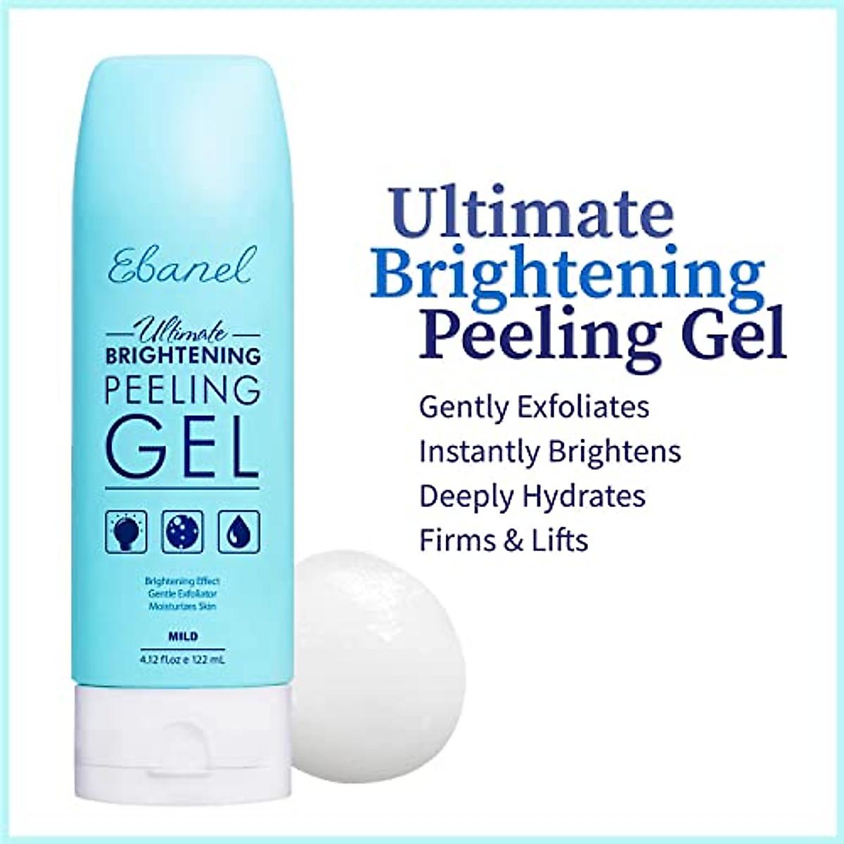 Ebanel Exfoliating Face Scrub Peeling Gel with Aloe, Honey, Peptides, 4.12 oz (122 ml)