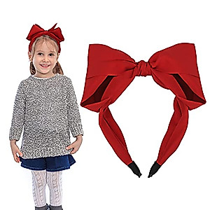 WLLHYF Bow Headbands for Women, 1 PCS Hair Bands Fashion Cute Hairband Non-Slip Headwear Beautiful Red Hair Hoop Knotted Wide Turban Headbands Valentine's Day Gifts for Women's Headbands