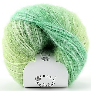 Yarn for Crocheting,1PC Soft Yarn Gradient Colorful Yarn for Knitting Blended Crochet Yarn for Crocheting Sweater,Gloves,Scarf,Yarn DIY Toys (Emerald Green)