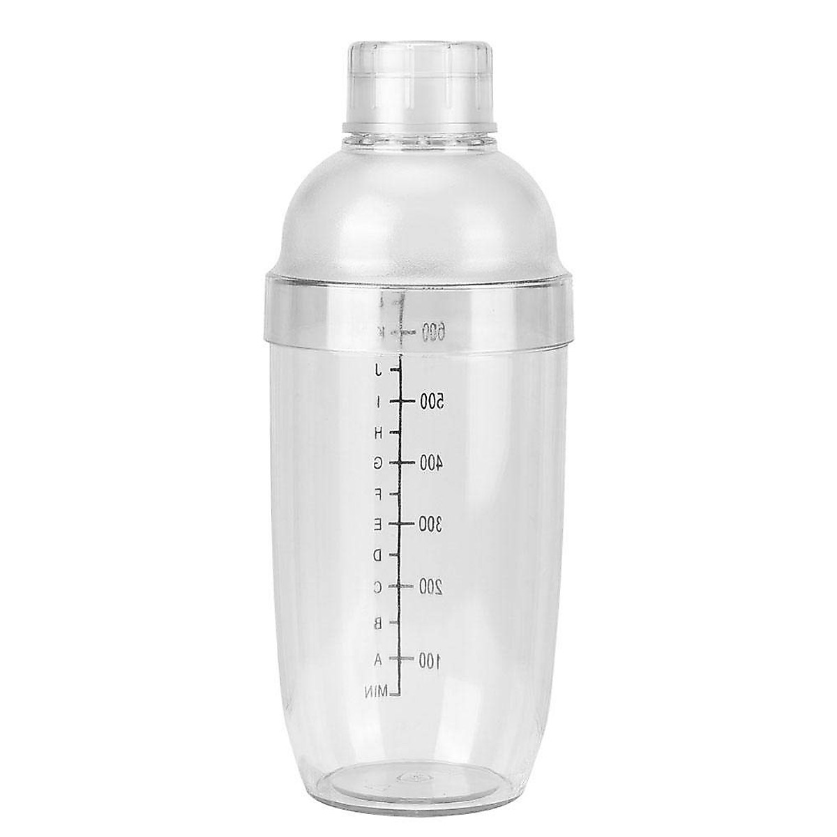 Fdit 24 oz Plastic Cocktail Shaker with Measurements Clear Drink Mixer Martini Shaker Kit Boston Shaker Professional Bartender Shakers Tool