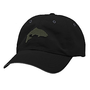 Custom Richardson Running Cap Rock Fish Embroidery Design Polyester Hat Hook & Loop Black/Charcoal Personalized Text Here