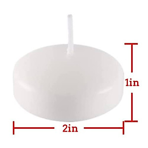 24 Pack Floating Candles, 2 Inch White Unscented Dripless Burning Candles, Simply Floating Candles, Special Events, Holiday Festivities, Party, Valentine's Day, Wedding (2 inch (24 Pack), White)