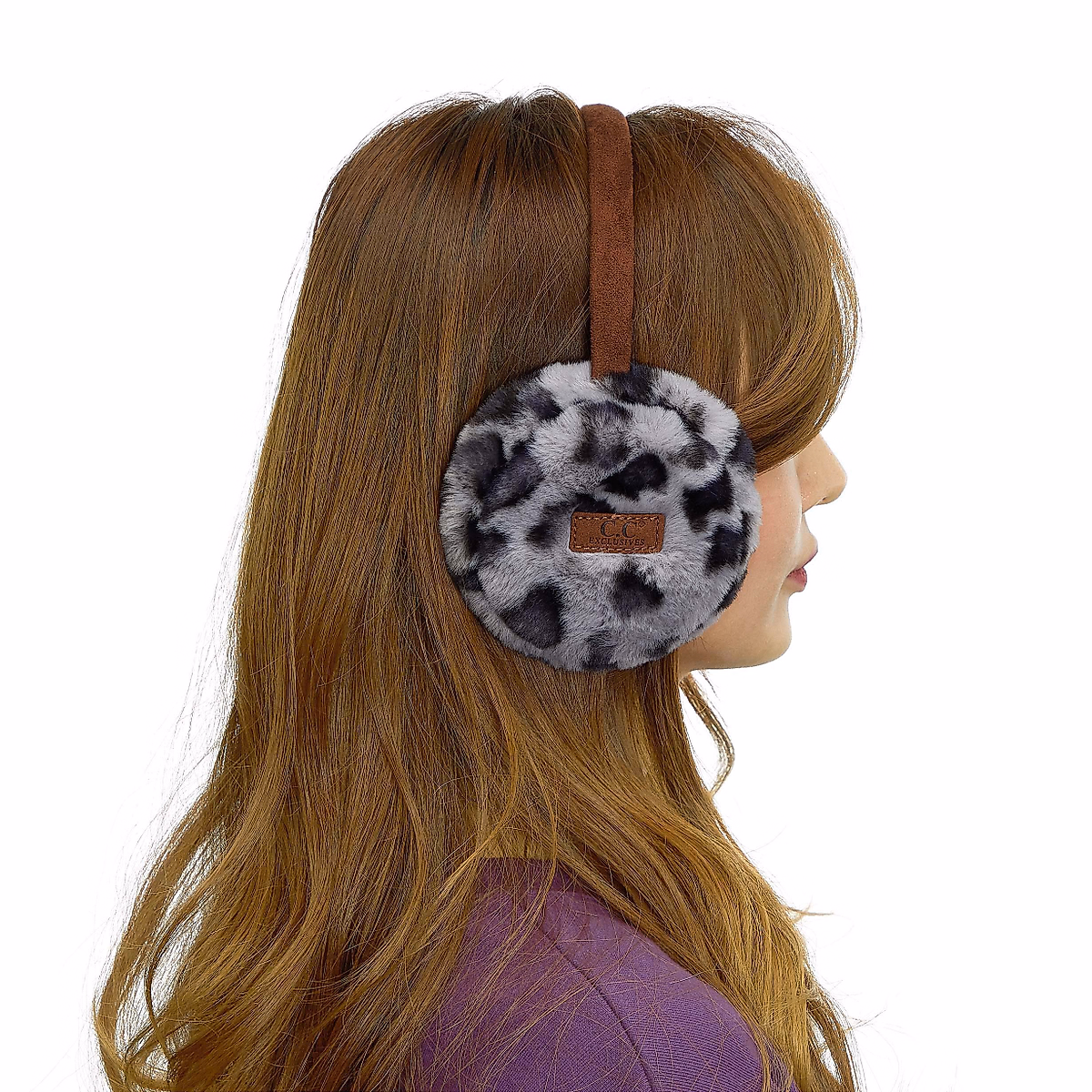 C.C Exclusives Leopard Earmuff with Faux Fur(EM-2364) (Grey-Leopard)