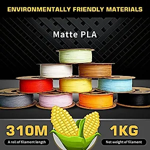 LOTMAXX Matte PLA Filament 1.75mm Matte PLA 3D Printer Filament, 1kg Cardboard Spool (2.2lbs), Dimensional Accuracy +/- 0.03mm, Fit Most FDM Printer(Matte Wood)