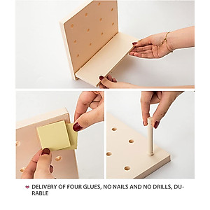 CHERSE Kawaii Room Decor Cute Floating Shelves Wall Storage Rack Hole Plate Storage Shelf for Teen Girls Dorm Bedroom Essentials (White)