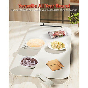 Electric Warming Tray, iTRUSOU Silicone Warming Mat for Food with 7 Temp-Settings, 1-8Hr Auto Shut-Off, Switchable Celsius/Fahrenheit, Upgrade Strap Keep Food Warm at Buffet, Party, Sabbath, Daily Use