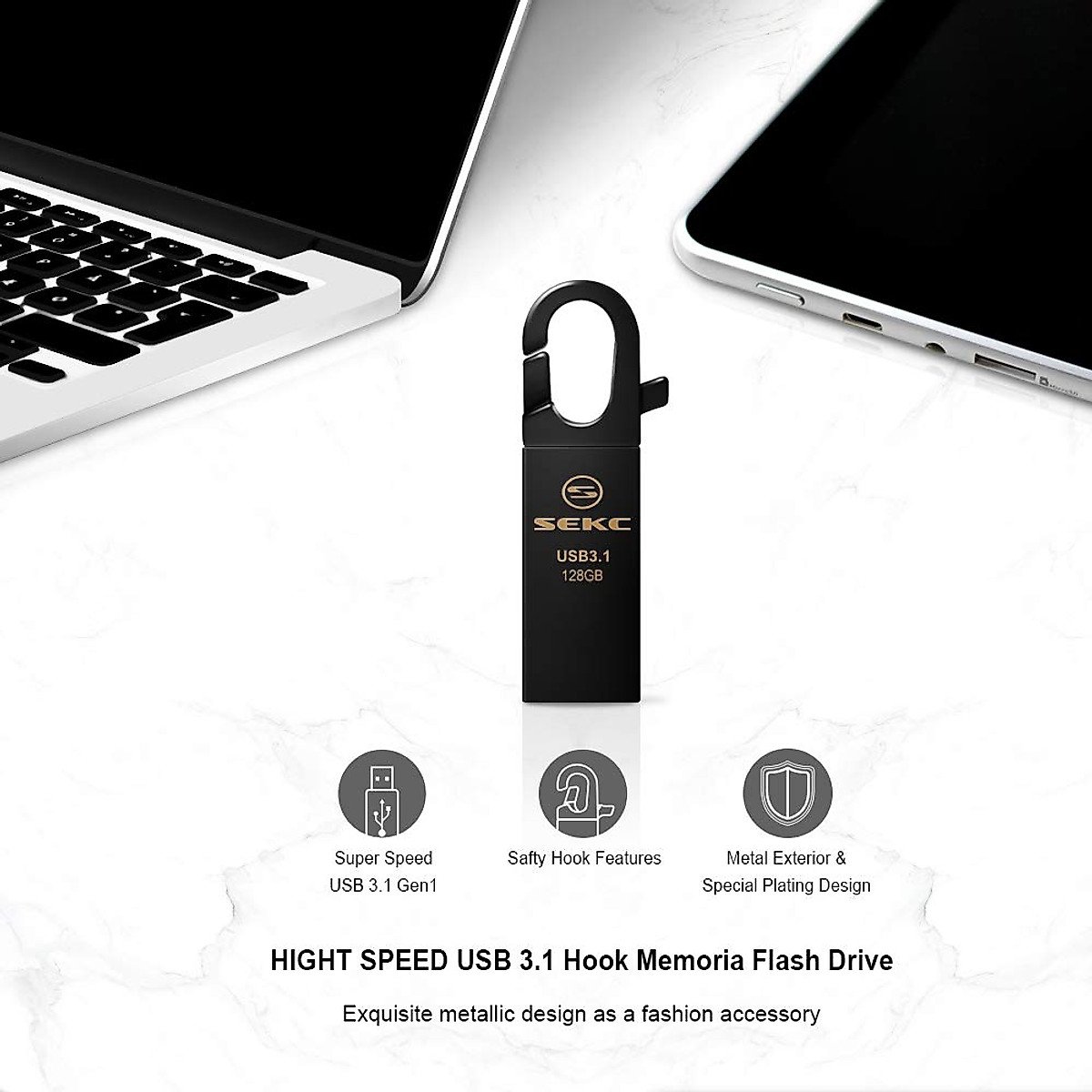 SEKC 128GB USB 3.1 Hook Memoria Flash Drive - SDM32128G