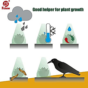 Fshow Garden Cloches,20 Pack Reusable Plant Bell Cover,Bell Jar Cloches for Protection Against Sun, Frost, Snails Etc. (Green)