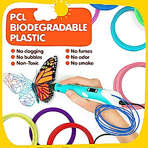 i3dpen PCL 3D Pen Refills - 3D Printer Refill Filament - 3D Pen Filament Refill - 3D Pen 1.75 mm PCL Filament Refill - Set of 20 Colors Filament for 3D Pen 328 Ft Total