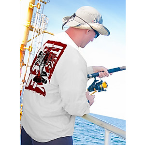 Made in USA Fishing Shirts for Men Long Sleeve Lightweight Dri Fit UPF 40+ Sun Protection Quick Dry Running Hiking Tshirts