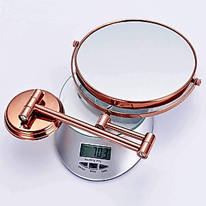 KARAOT Round Mirrors for Walls, 3X Magnification, Normal Double-Sided Bathroom Vanity Mirror Swivel, Extendable Folding, 360° Free Rotation, for Shaving, Makeup