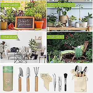 Indoor Garden Tools for Gardening - KiiZYS 12-Piece Small Gardening Tools Set - Indoor Gardening Gifts for Women - Mini Gardening Hand Tools