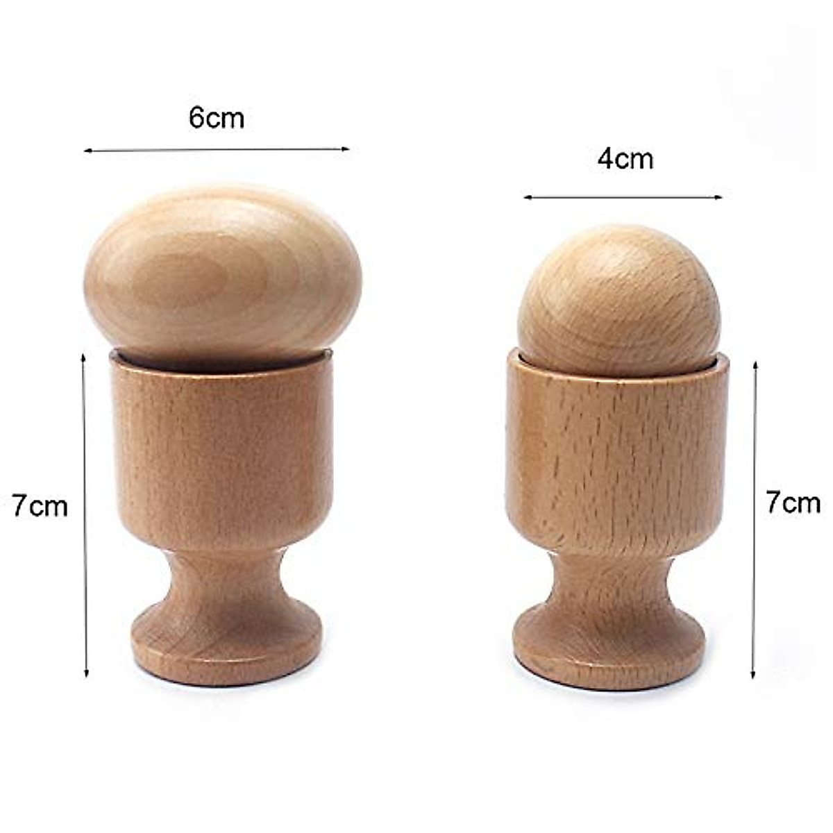 DANNI Montessori Exercise Ball and Egg Cup Set, Wooden Object Fitting Toy for Coordination, Early Education, Kids Basic Life Skills Practice, 2 Pieces