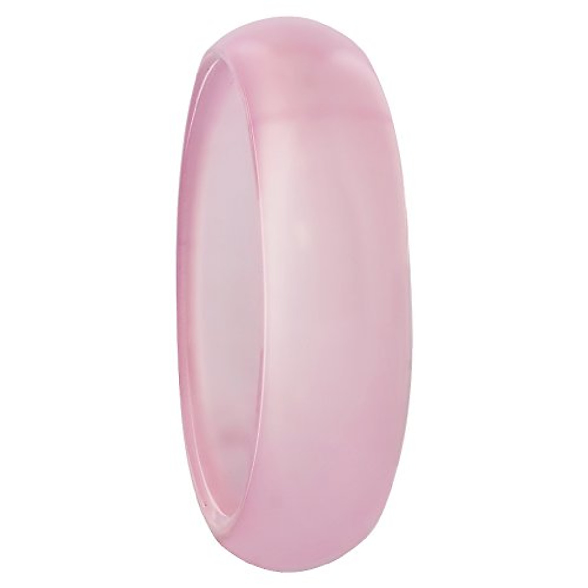 Pink Agate Gemstone 6mm Unisex Band Ring Size 7.5