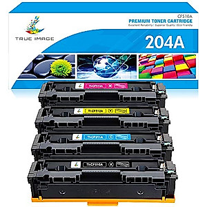 True Image Compatible Toner Cartridge Replacement for HP 204A CF510A Color Laserjet Pro MFP M180nw M154nw M180n M154a MFP M181fw CF511A CF512A CF513A (Black Cyan Yellow Magenta, 4-Pack)