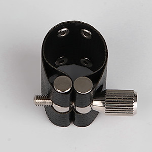 Yibuy Silver Jazz E-flat Alto Saxophone Mouthpiece 7# PU and Leather Cap 90 x 36 mm