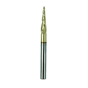Jiiolioa Z41A3 CNC Router Bits Tapered Angle Ball Nose 1/4 inch Shank End Mill with ZRN Coated for 2D&3D Wood Carving Engraving