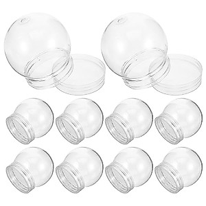 Ciieeo 10pcs Screw Off Cap Water Globe Jar Plastic Globes with Screw Off Cap DIY Clear Plastic Water Globe for Crafts Christmas Home Decoration