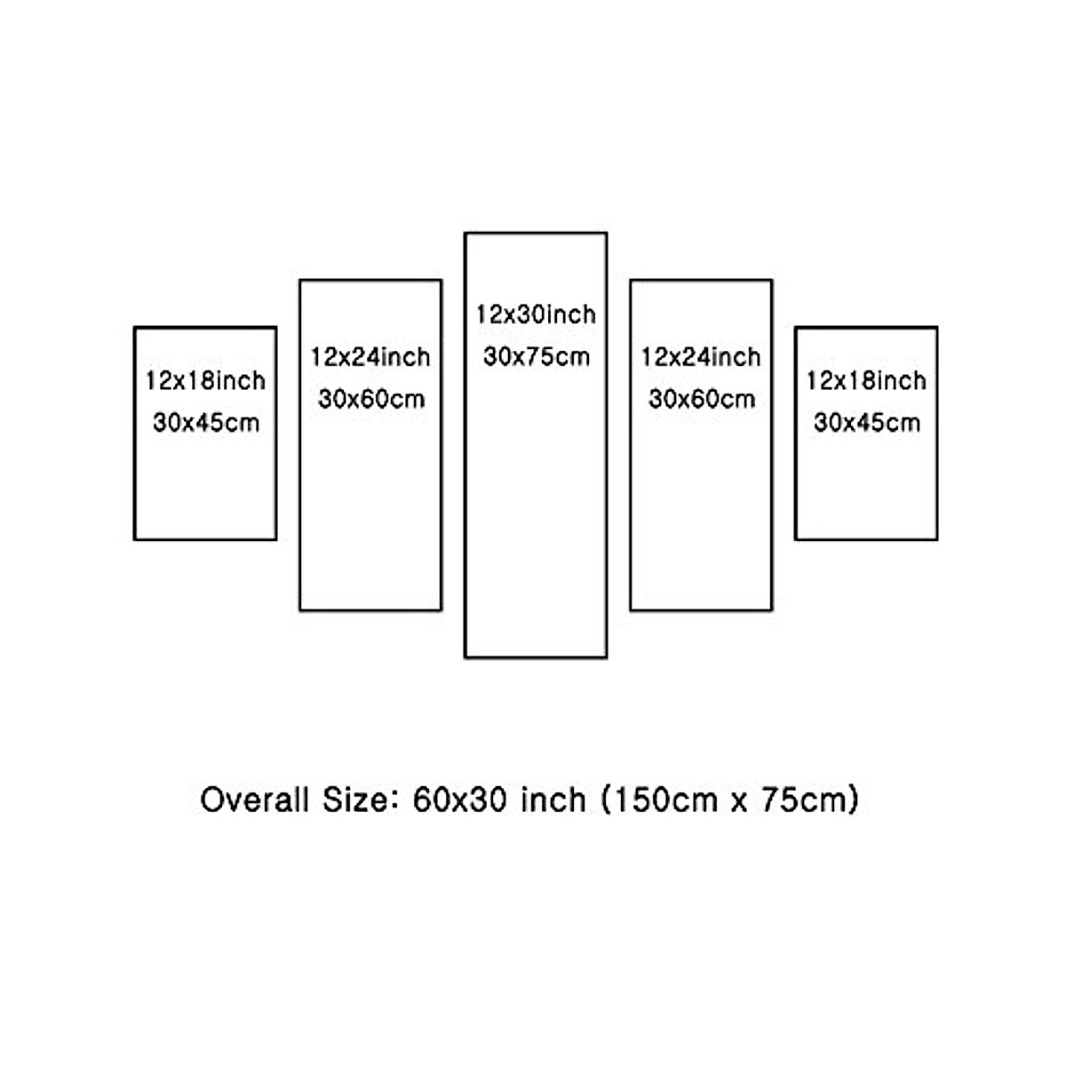 Large Red Flower Canvas Wall Art Prints Picture Black 5pcs Painting Home Decor Bedroom Ready to Hang Framed Modern Artwork 30x60