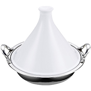 Cooks Standard Multi-Ply Clad Stainless Steel Tagine with 2 Handle and Extra Glass Lid, 4.5-Quart