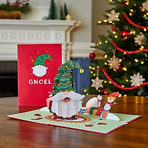 Lovepop Gnoel Gnome Christmas Pop Up Card, 5x7-3D Greeting Card, Pop Up Christmas Cards, Kids Christmas Card, Holiday Card