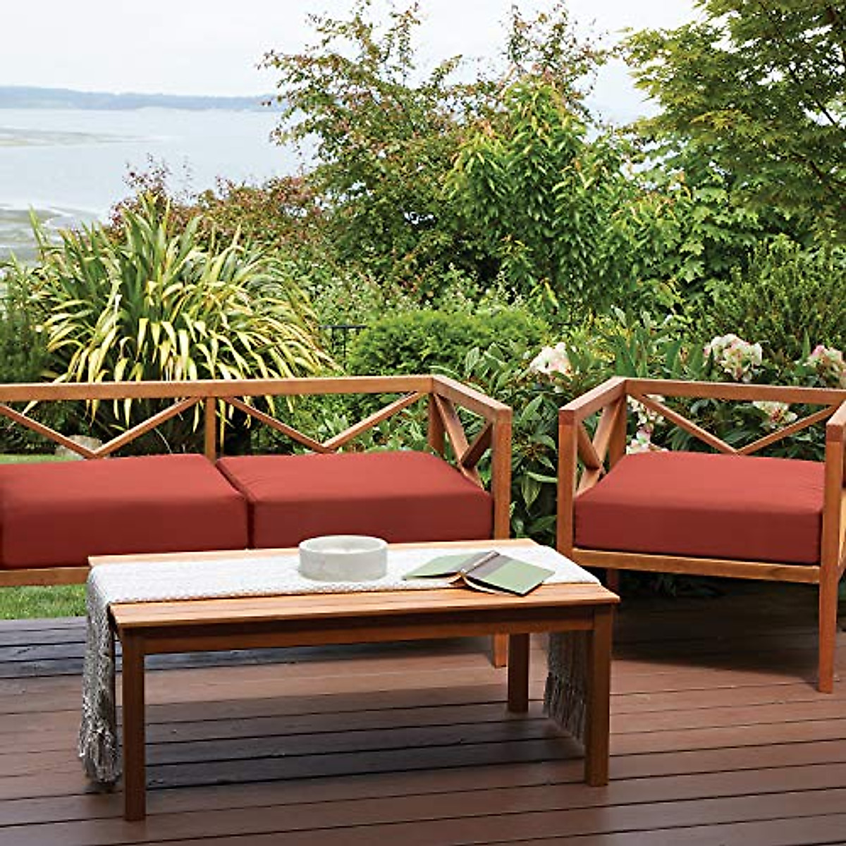 Classic Accessories Ravenna Water-Resistant Patio Lounge Chair/Loveseat Cushion Cover, 25 x 25 x 5 Inch, Spice, Patio Furniture Cushion Covers