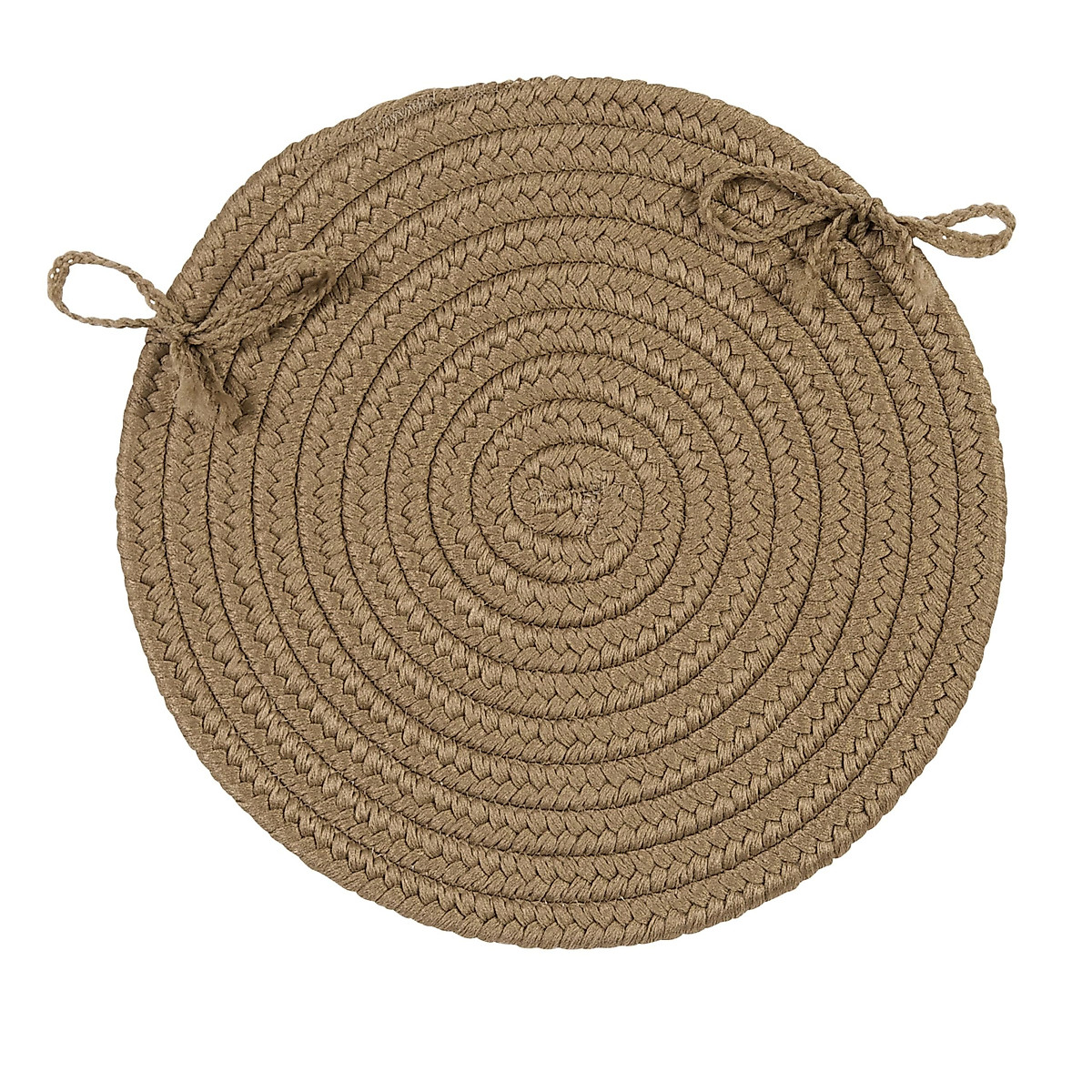 Boca Raton Braided Chair Pad, 15"x15" (Set 4), Café Tostado