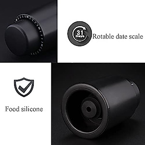 Wine Stoppers, Vacuum Wine Bottle Stoppers 4 Pack, Reusable Bottle Stoppers with Time Scale Record, Universal Wine Preserver, Wine Saver Wine Corks Wine Closer Wine Keeper Gifts for Wine Lovers